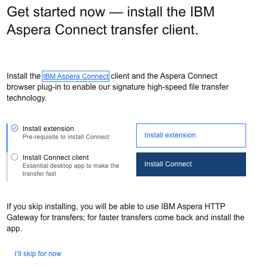 Installation IBM Aspera Connect